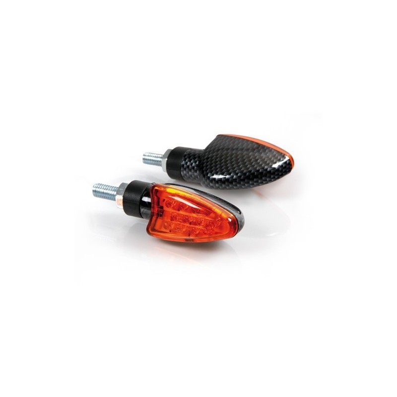Coppia frecce indicatori direzione moto carbon 5 led